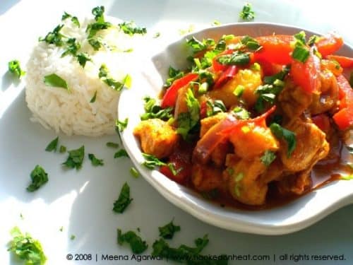 Mango Chicken with Red Peppers - Hooked on Heat