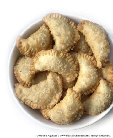 Gujiya (Sweet Coconut Stuffed Pastries) - Hooked on Heat